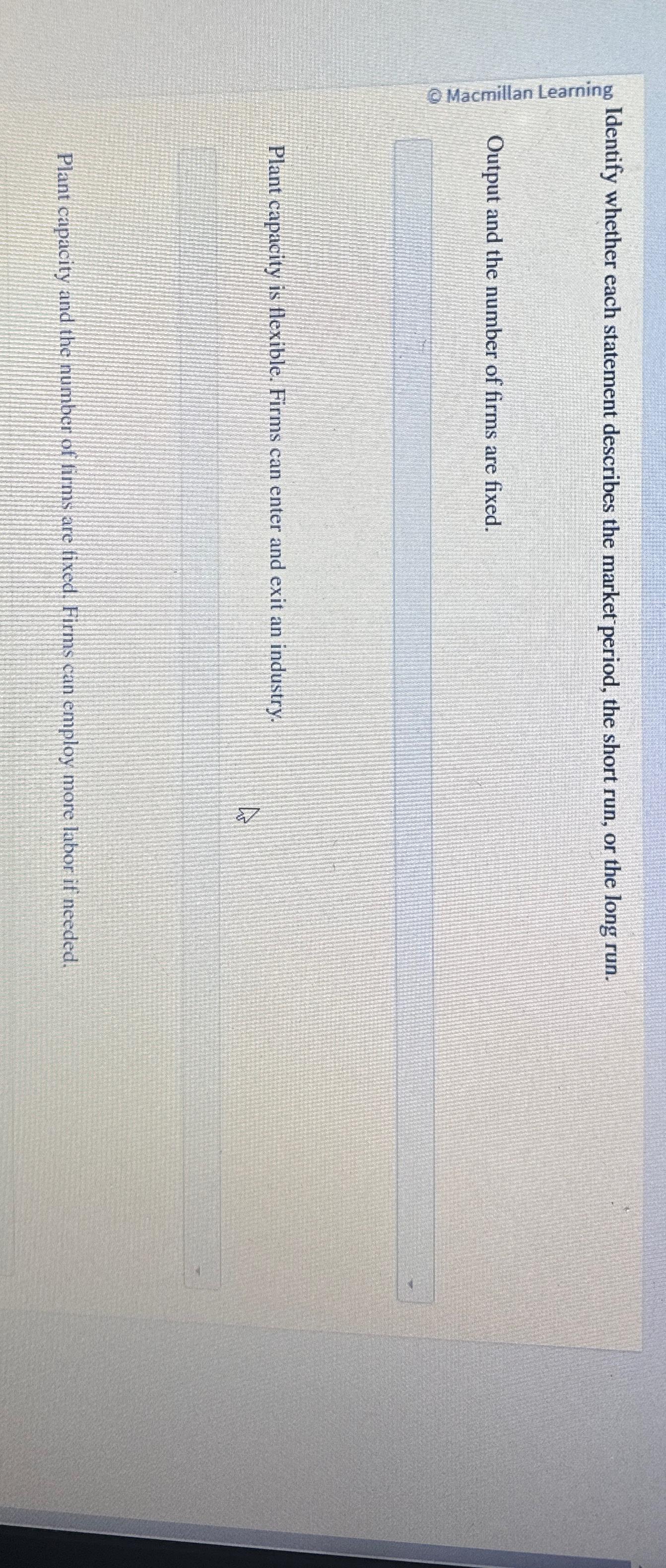 Solved Identify whether each statement describes the market | Chegg.com