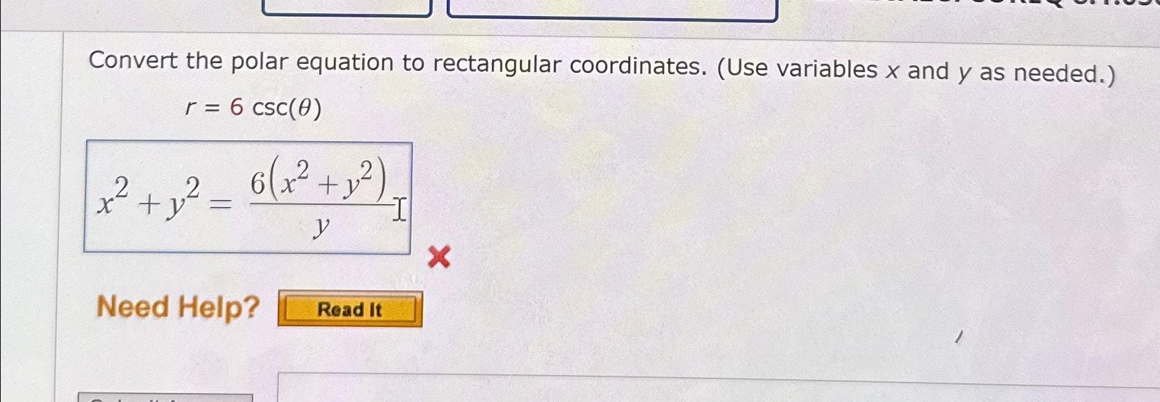 Solved Convert the polar equation to rectangular | Chegg.com