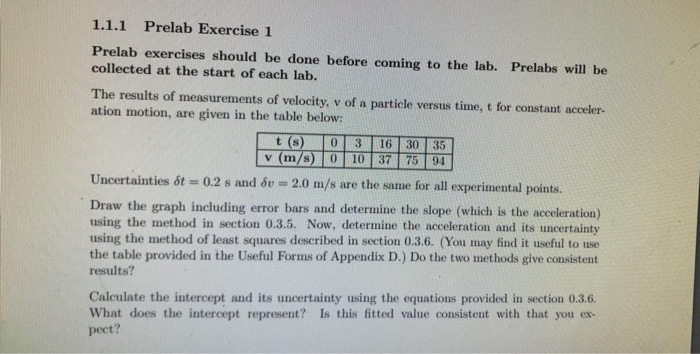 Solved 30 1 1 1 Prelab Exercise 1 Prelab Exercises Should Be