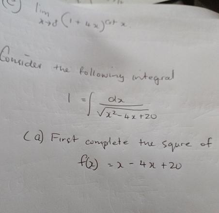 Solved limx→0(1+4x)cotxCoisider the following | Chegg.com