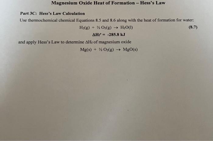 Solved PART 3A: Reaction between Magnesium and Hydrochloric | Chegg.com