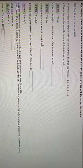 Solved This problem relates the SE of the sample sum and the | Chegg.com