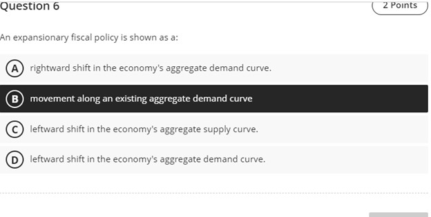 Solved Question 6An expansionary fiscal policy is shown as | Chegg.com Solved Question 6An expansionary fiscal policy is shown as | Chegg.com