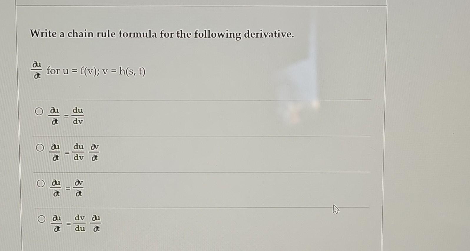 Solved Write a chain rule formula for the following | Chegg.com