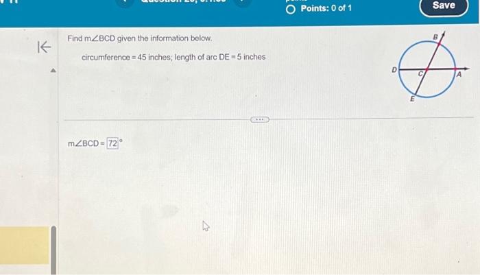 Solved Find mZBCD given the information below. circumference | Chegg.com