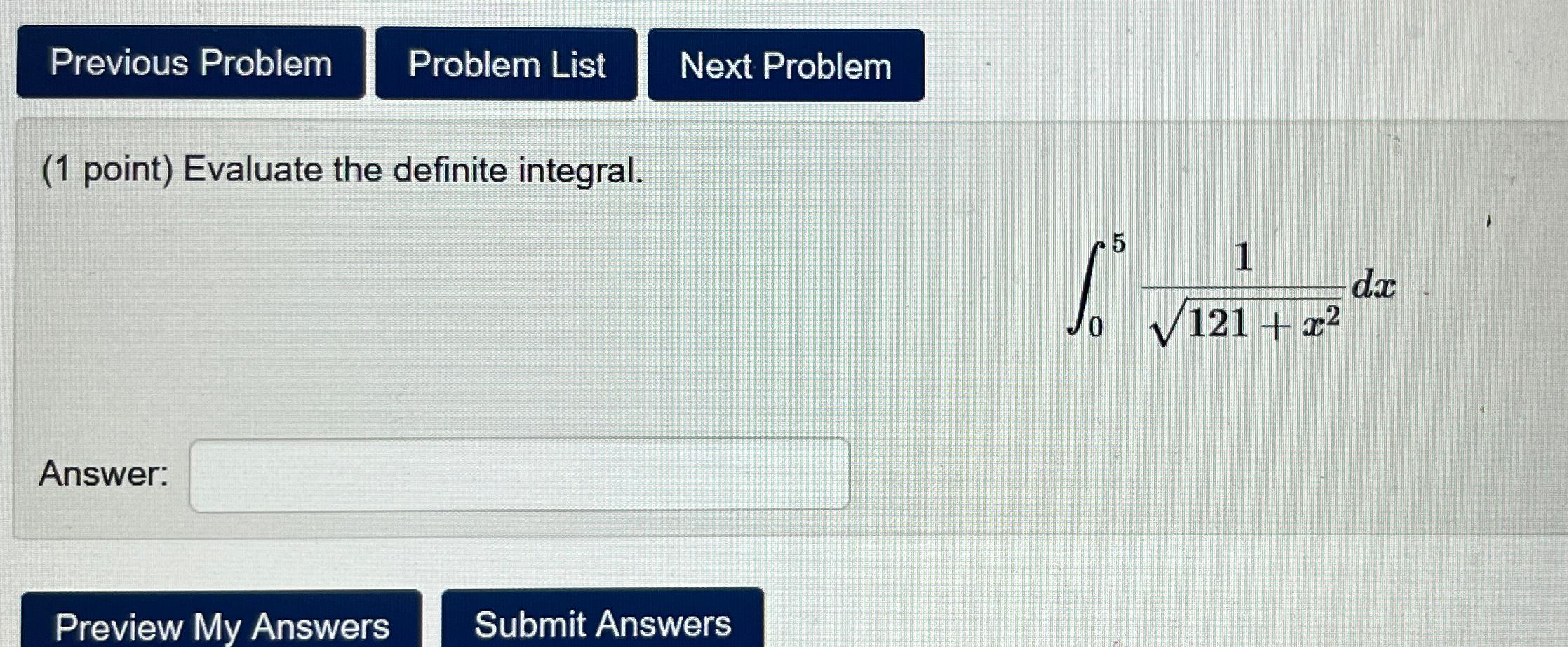 Solved Trig integrals and trig substitution(1 point) | Chegg.com Solved Trig integrals and trig substitution(1 point) | Chegg.com