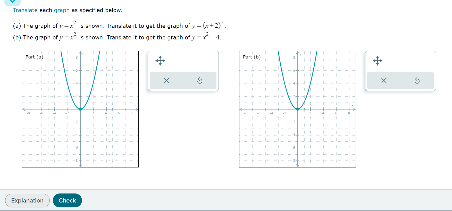 Solved Translate each graph as specified below.(a) ﻿The | Chegg.com
