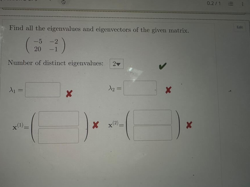 Solved Find all the eigenvalues and eigenvectors of the | Chegg.com