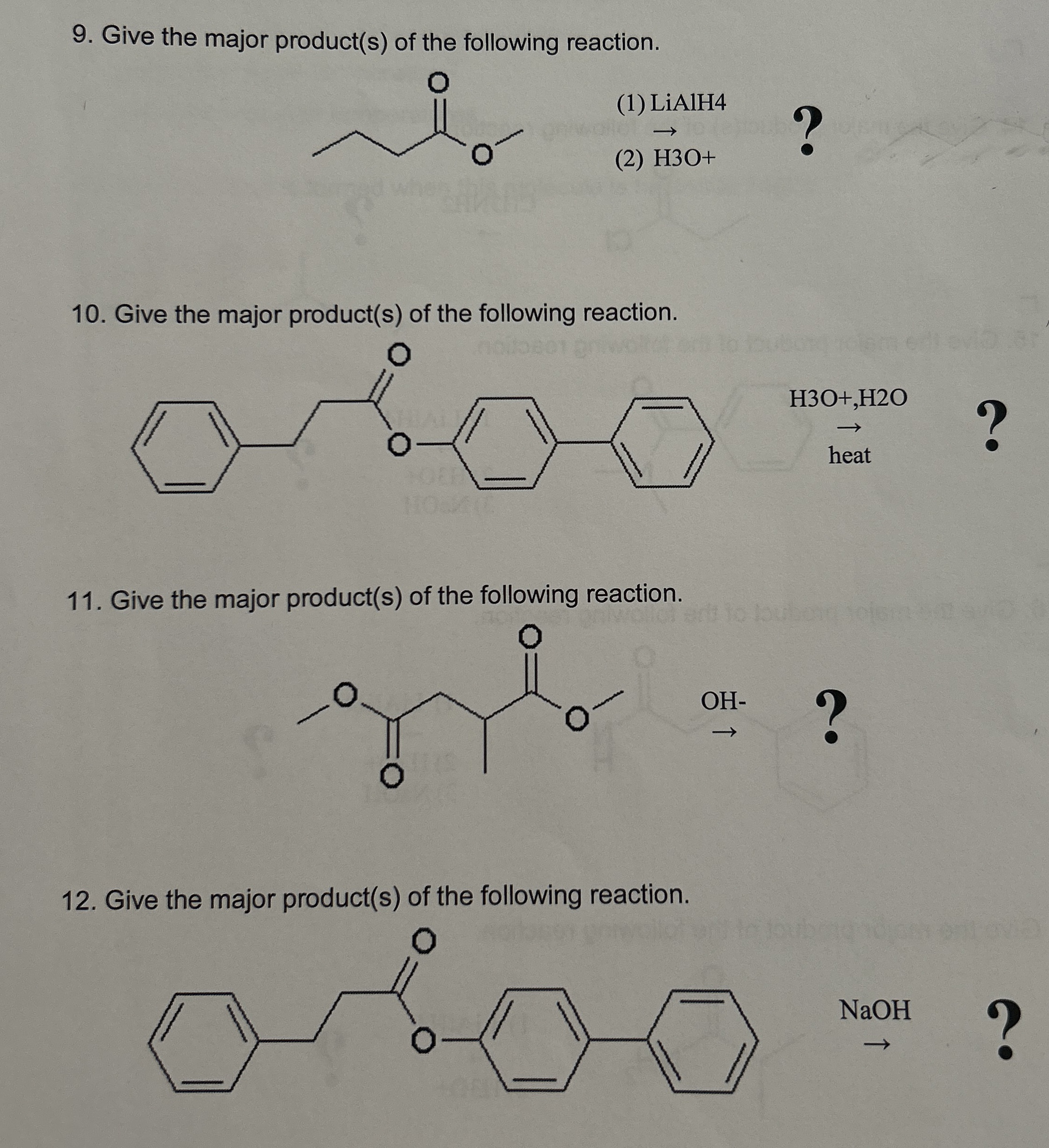 Solved Give the major product(s) ﻿of the following | Chegg.com
