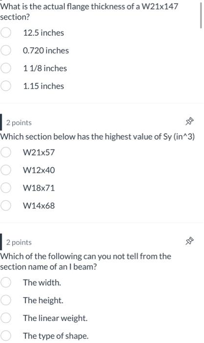 Solved What is the actual flange thickness of a W21x147 | Chegg.com