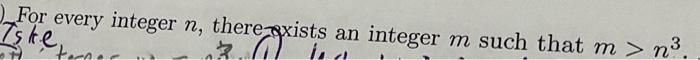 Solved For every integer n, there gxists an integer m such | Chegg.com
