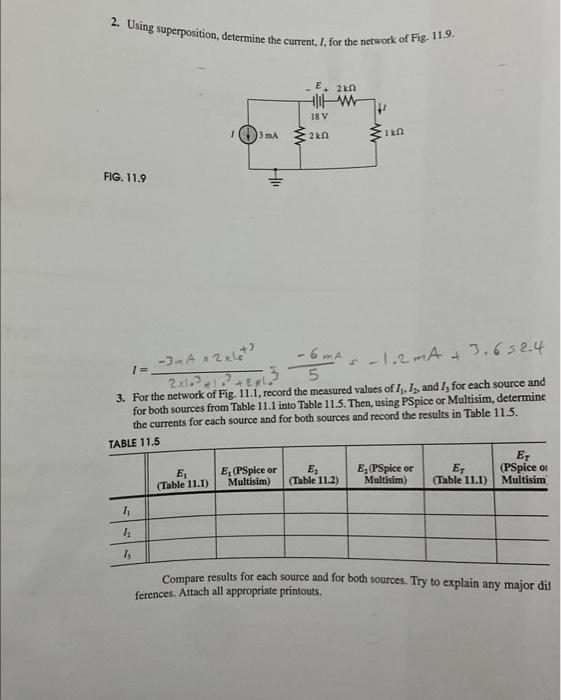 Solved 2. Using superposition, determine the current, I, for | Chegg.com