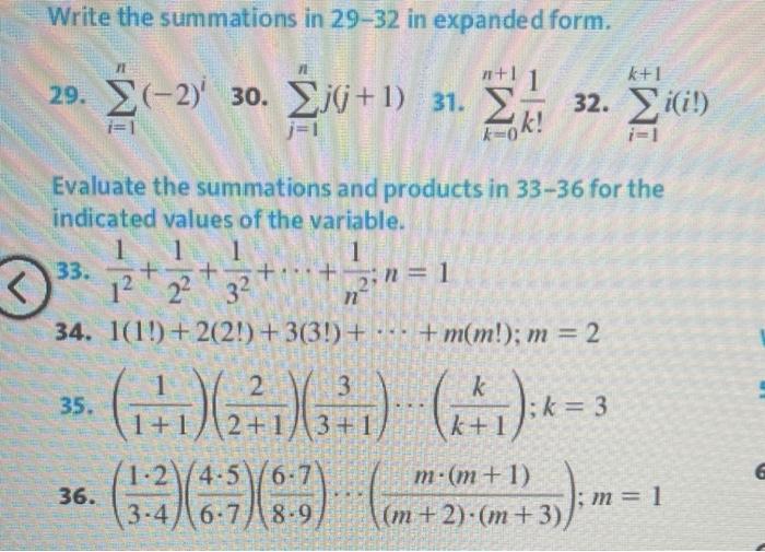 Solved Write the summations in 29-32 in expanded form. 7+1 1 | Chegg.com