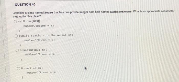 Solved Consider a class named House that has one private | Chegg.com