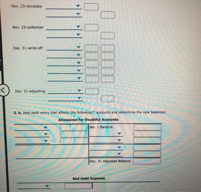 Solved Allowance method entries The following transactions | Chegg.com