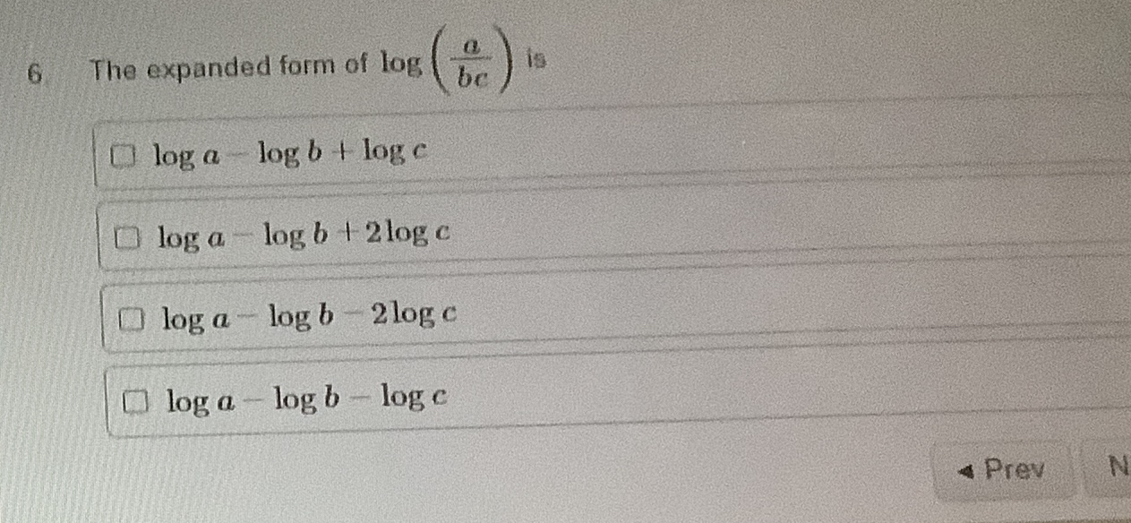 Solved 6 ﻿The expanded form of log(abc) | Chegg.com