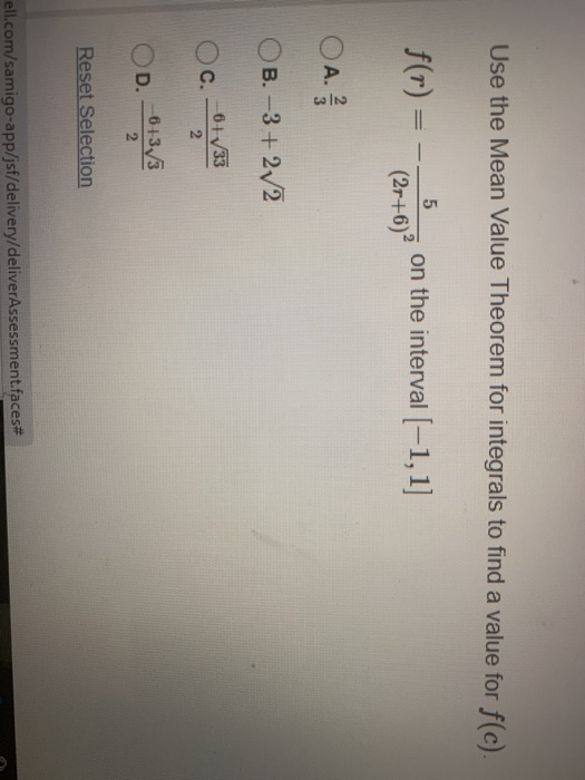 Solved Use the Mean Value Theorem for integrals to find a | Chegg.com ...