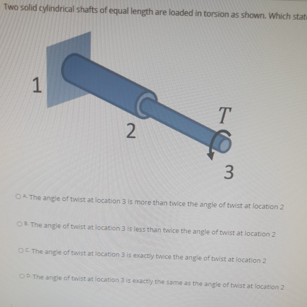 Solved Two solid cylindrical shafts of equal length are | Chegg.com