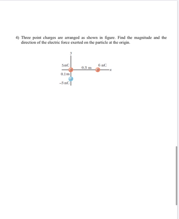 Solved 3) Three point charges lie along the x axis as shown | Chegg.com
