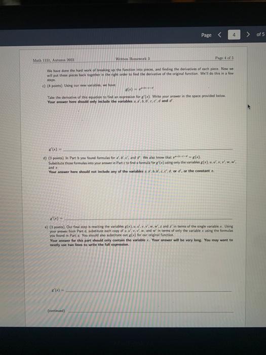 Solved Problem 1: Guided Derivative Calculation ( 38 points) | Chegg.com