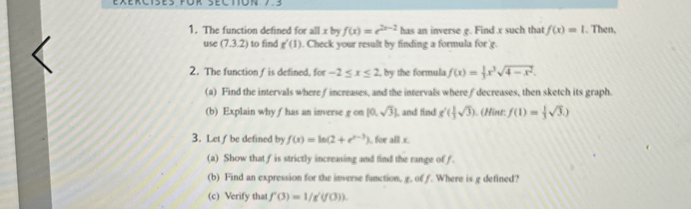 Solved Answer question 1 ﻿AND 3The function defined for all | Chegg.com