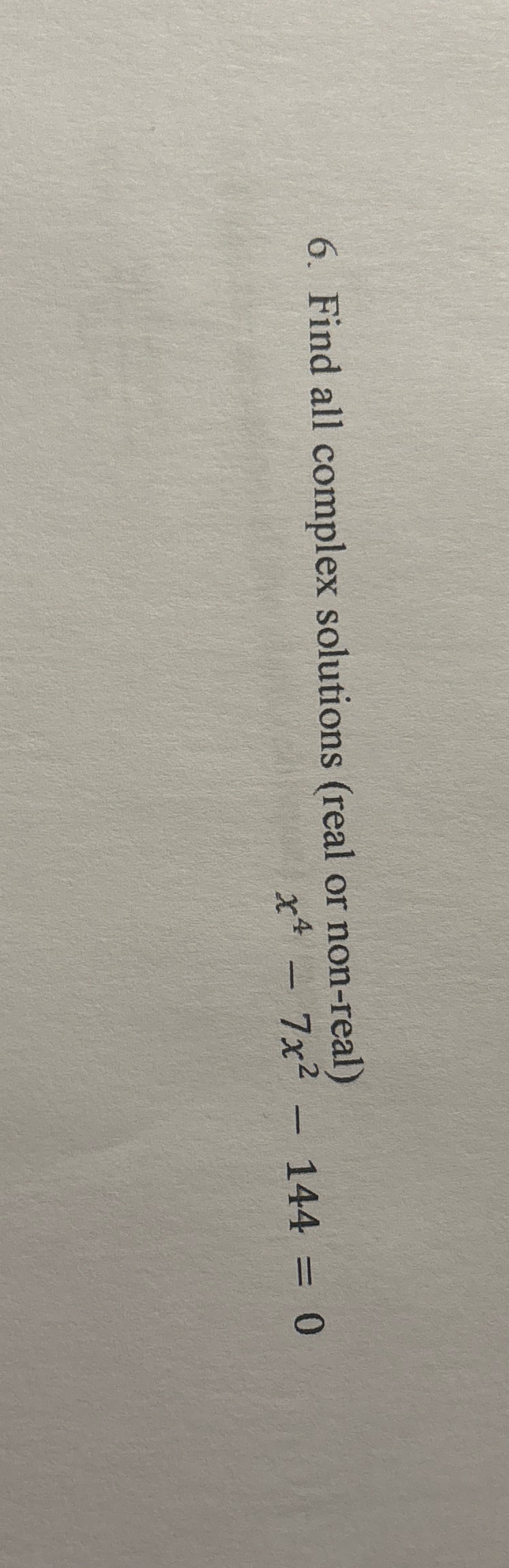 Solved Find all complex solutions (real or | Chegg.com