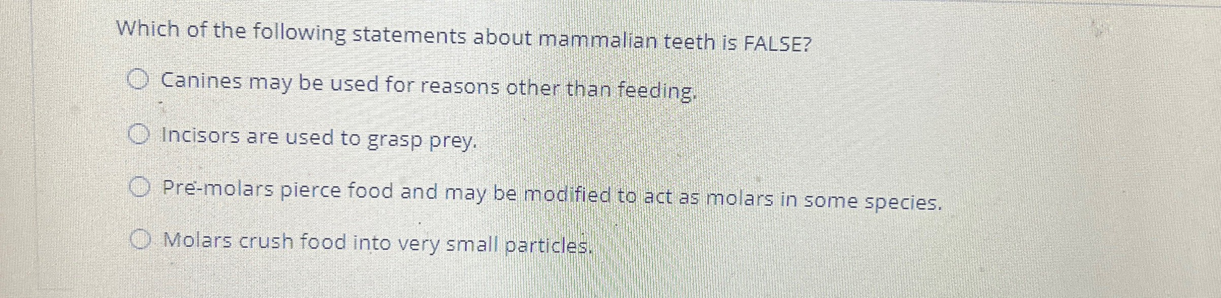 Solved Which of the following statements about mammalian | Chegg.com