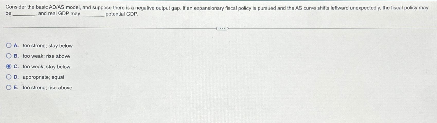 Solved Consider the basic AD/AS model, and suppose there is | Chegg.com