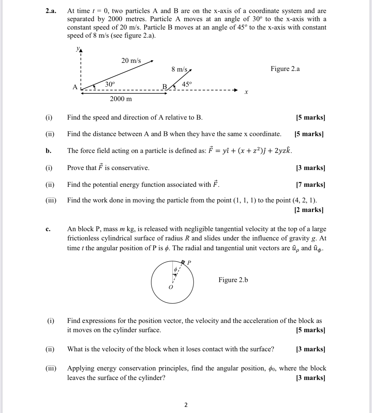 Solved 2.a. ﻿At time t=0, ﻿two particles A and B are on the | Chegg.com
