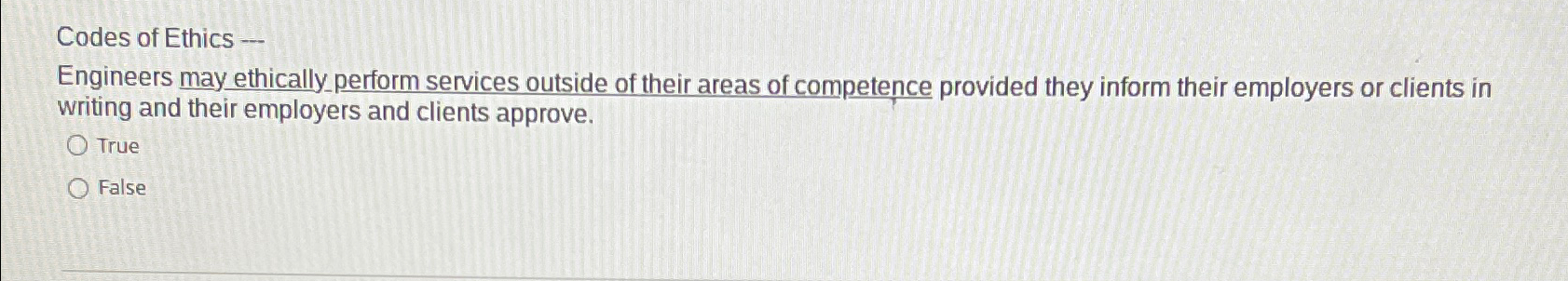Solved Codes of Ethics --Engineers may ethically perform | Chegg.com