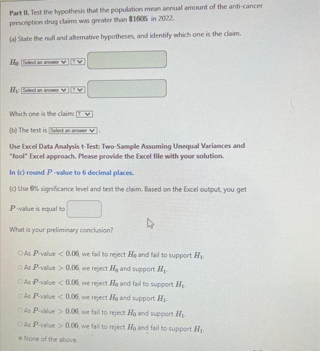 Solved Analyzing the most recent data, your manager Dr. | Chegg.com