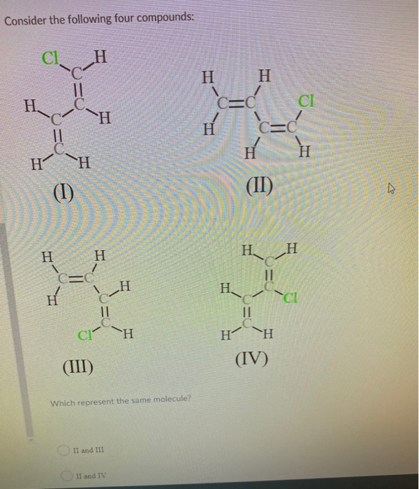 Solved Consider the following four compounds: CIH HH H H C=Ć | Chegg.com