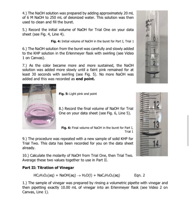 Part I: Standardization of NaOH Egn. 1 HC8H404(aq) + | Chegg.com