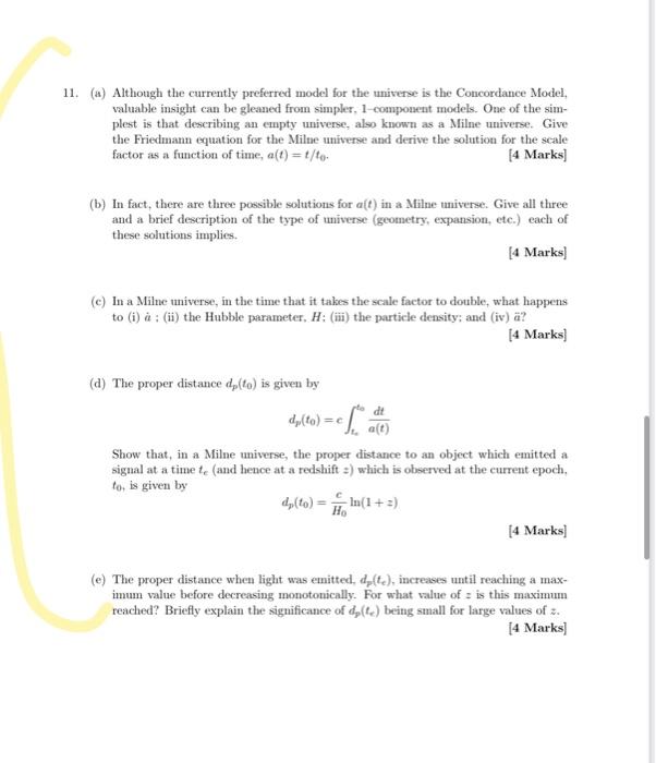 [Solved]: 1. (a) Although the currently preferred model for