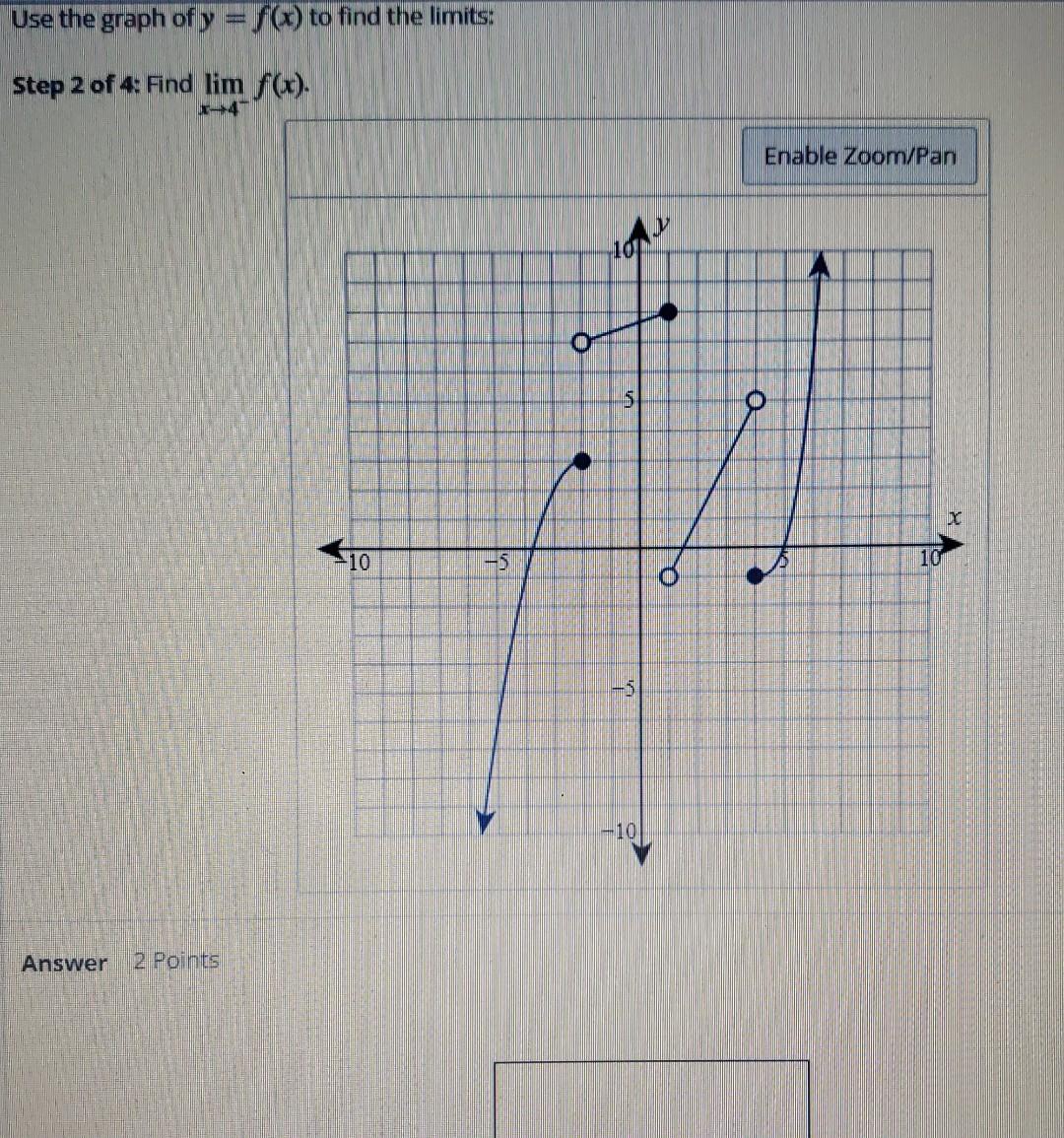 Solved Use the graph of y=f(x) to find the limits: Step 1 of | Chegg.com