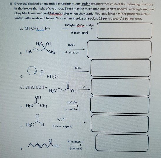 Solved 3) Draw the skeletal or expanded structure of one | Chegg.com