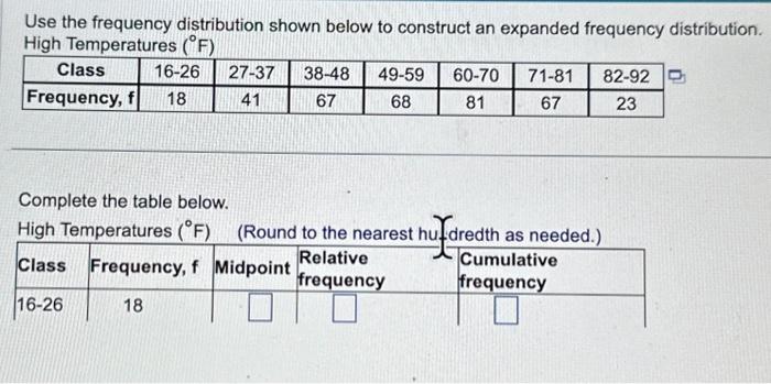 Solved Use the frequency distribution shown below to | Chegg.com