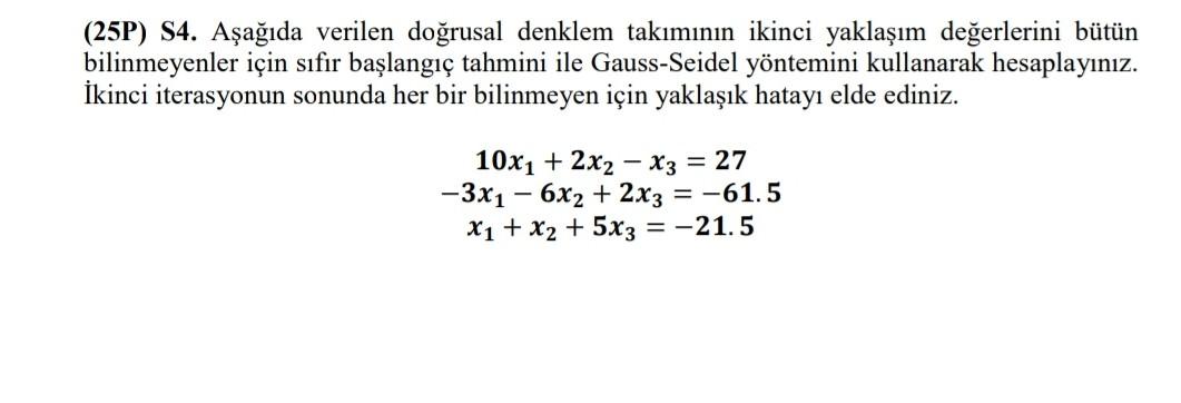 Solved Calculate the second approximation values of the | Chegg.com