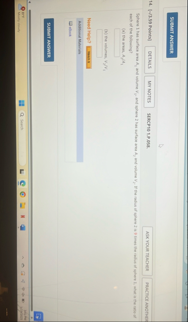 Solved 14. [-/3.59 ﻿Points] SERCP10 1.P.058. PRACTICE | Chegg.com
