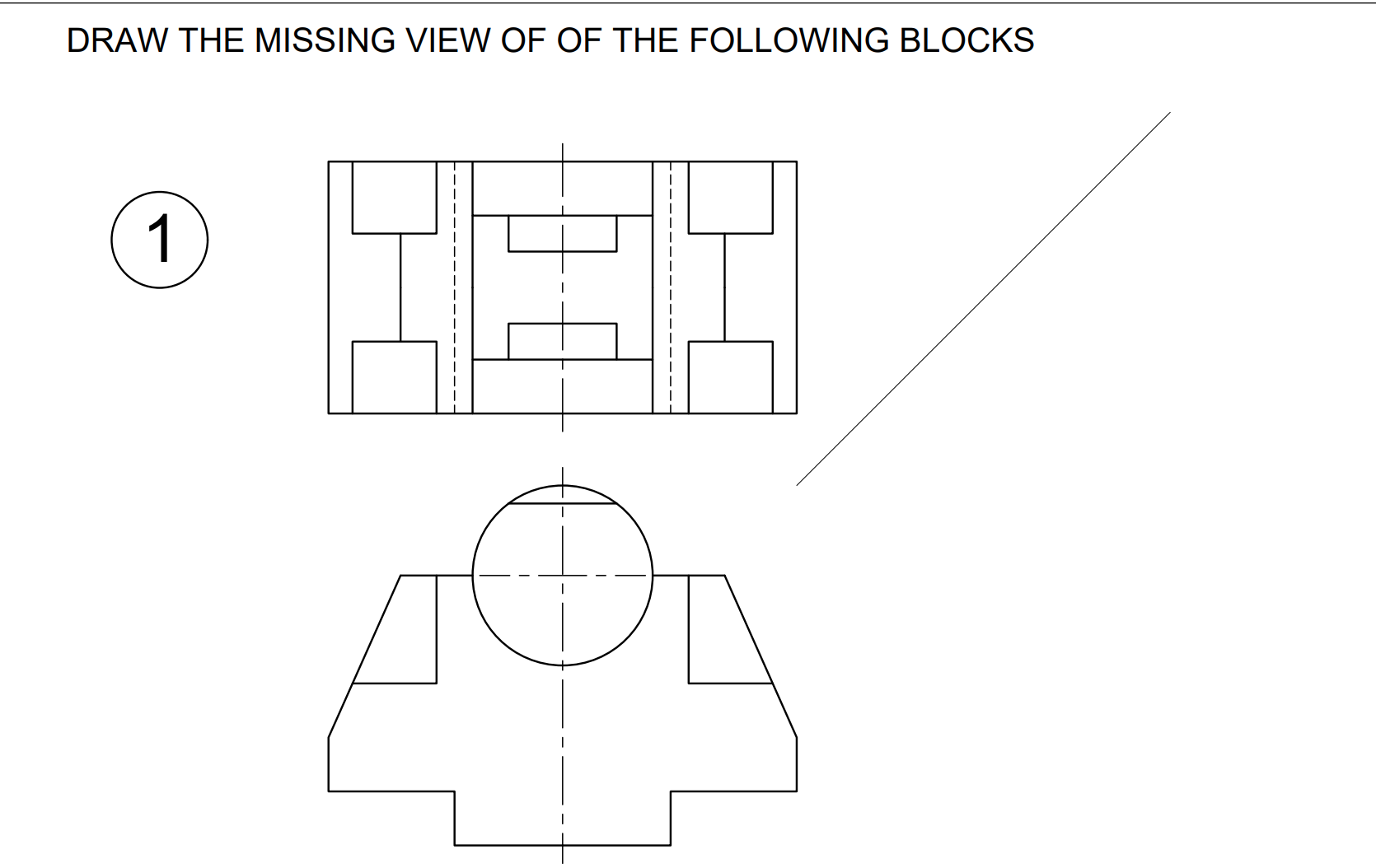Solved DRAW THE MISSING VIEW OF OF THE FOLLOWING BLOCKS | Chegg.com