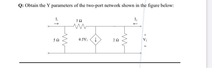 Solved Q: Obtain the Y parameters of the two-port network | Chegg.com