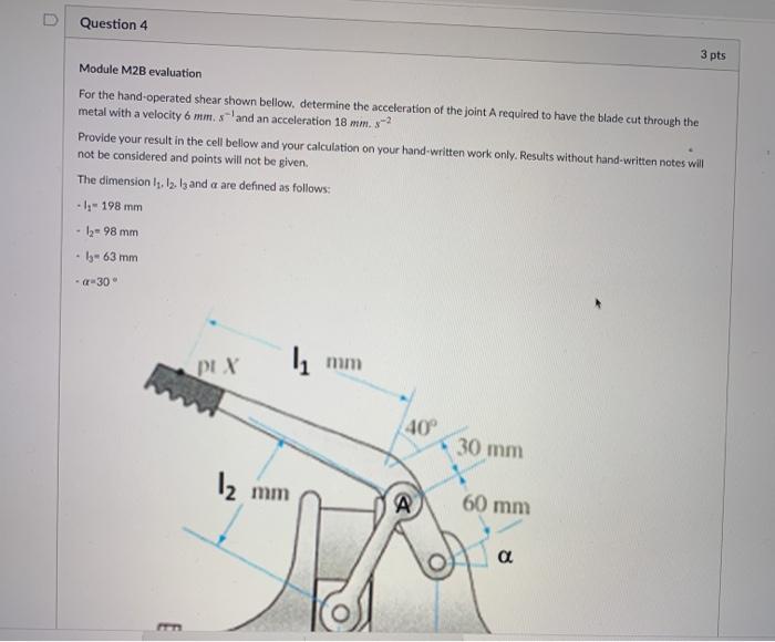 Solved Question 4 3 pts Module M2B evaluation For the | Chegg.com