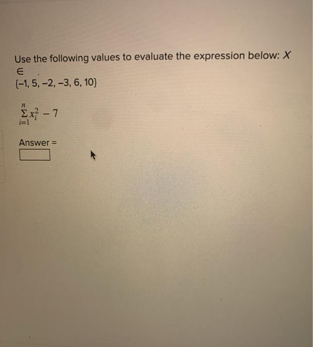 Solved Use the following values to evaluate the expression | Chegg.com