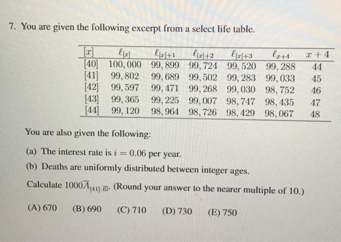 Solved 7. You are given the following excerpt from a select | Chegg.com