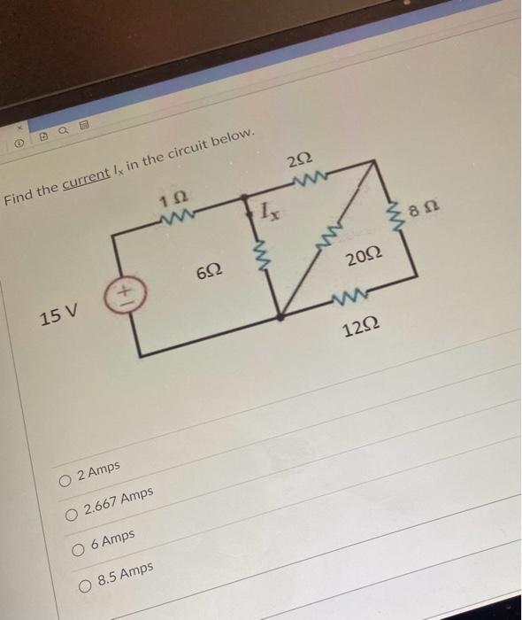Solved (B) 2 요 Find the current Ix in the circuit below. 2 | Chegg.com