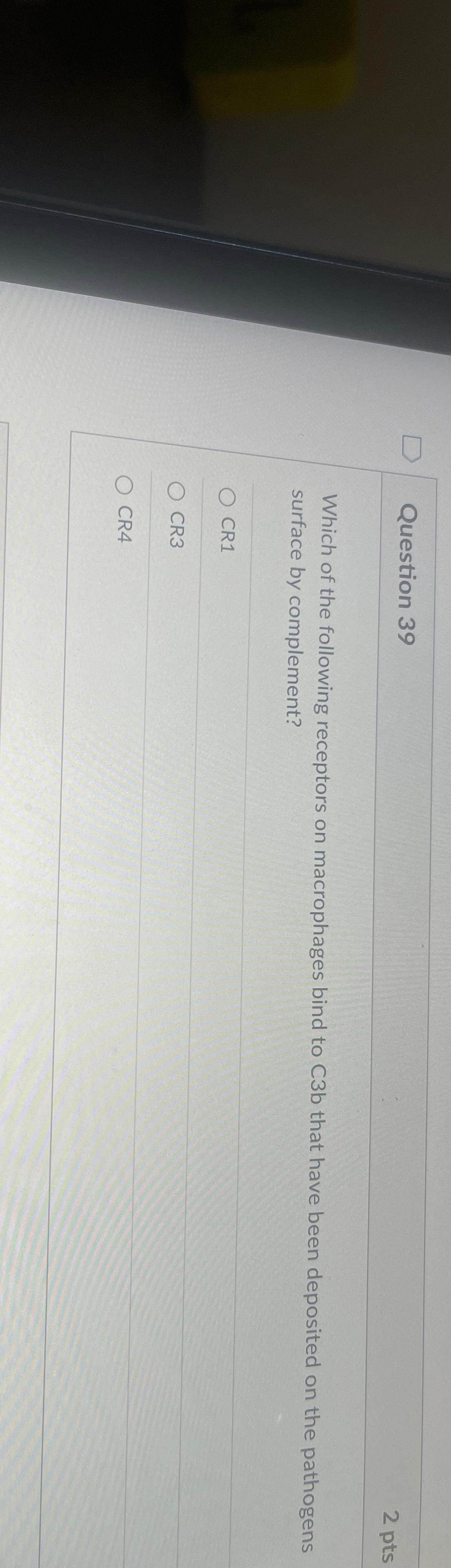 Solved Question 39Which of the following receptors on | Chegg.com