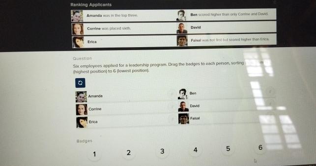 Solved Ranking Applicants\table[[Amanda was in the top | Chegg.com