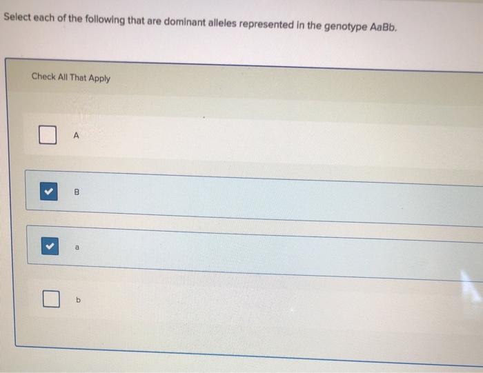 Solved Select each of the following that are dominant | Chegg.com