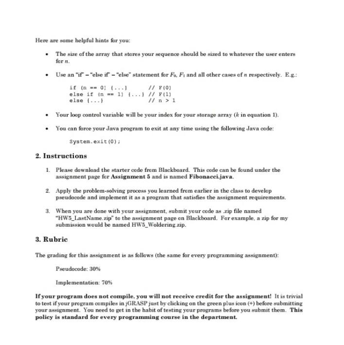 Solved public class Fibonacci { public static void | Chegg.com