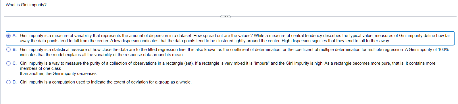 Solved what is gini impurity? | Chegg.com